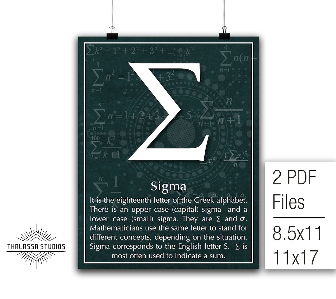 Math Poster, Sigma, Printable Poster, Maths, Education - Etsy