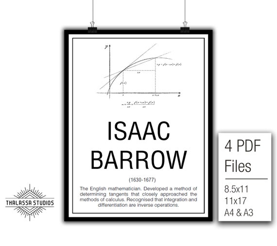 Isaac Barrow Math Poster Printable Poster Maths Education | Etsy