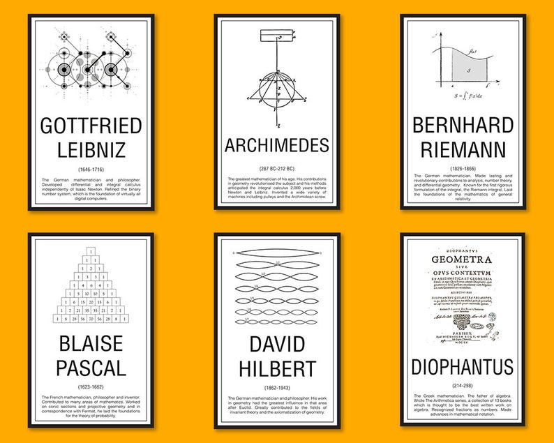 Posters of 43 Mathematicians - Bundle Offer - Etsy