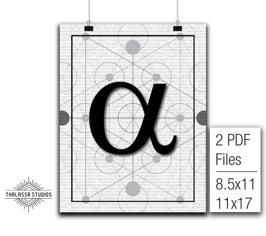 Alpha, Mathe Poster - Etsy.de