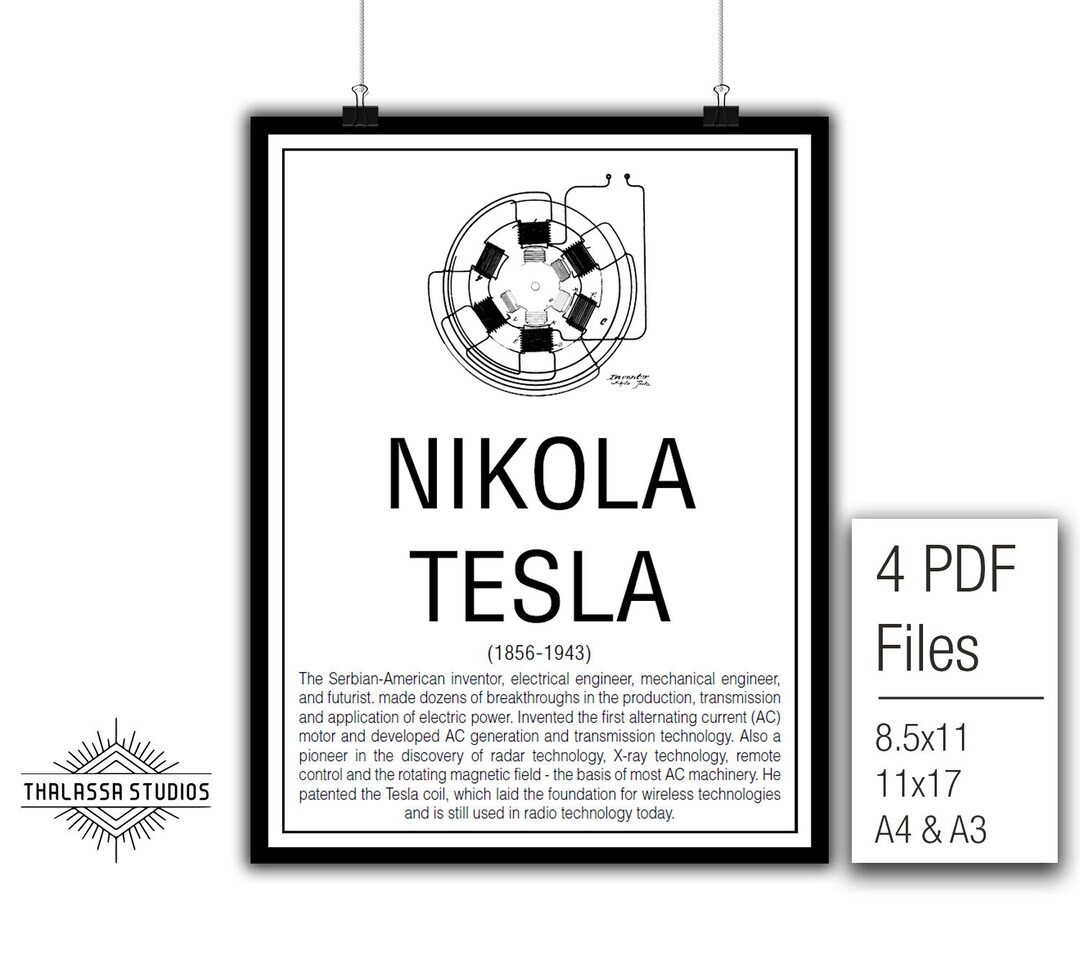 Nikola Tesla, Science Poster, Printable Poster, Science, Education ...
