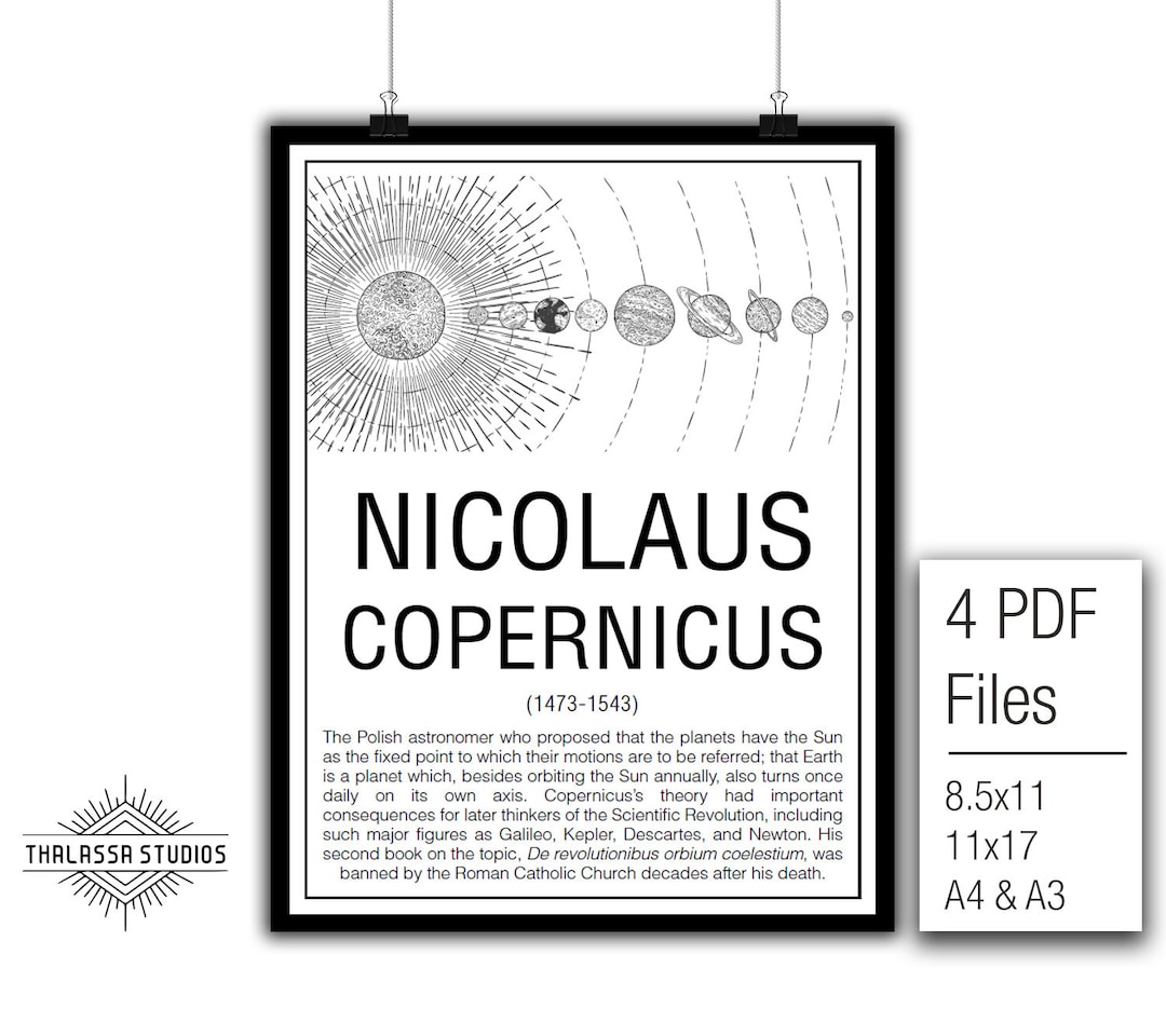 Nicolaus Copernicus, Science Poster, Printable Poster, Science ...