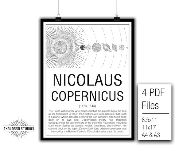 Nicolaus Copernicus Science Poster Printable Poster - Etsy