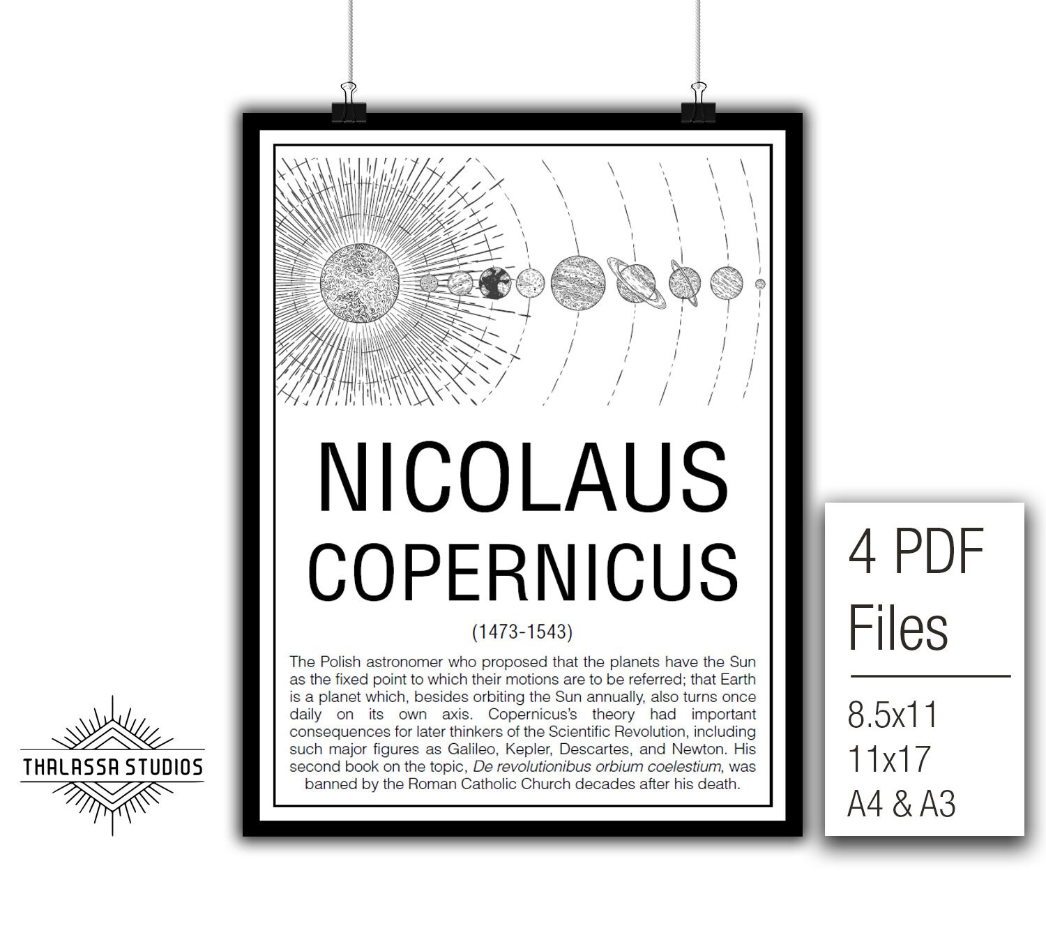 Nicolaus Copernicus, Science Poster, Printable Poster, Science ...