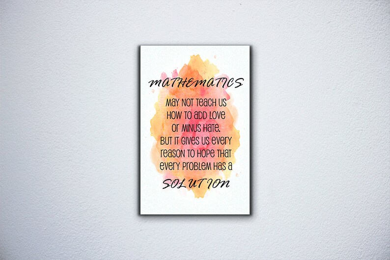 Math Poster, Quote, Solution, Printable Poster, Maths, Education - Etsy