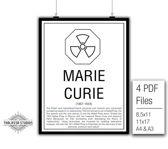 Marie Curie Science Poster Printable Poster Science - Etsy