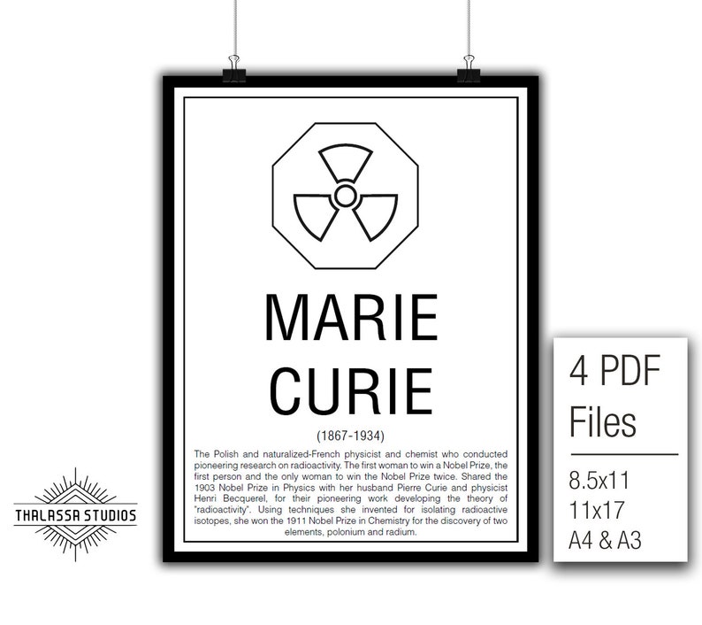Marie Curie, Science Poster, Printable Poster, Science, Education ...