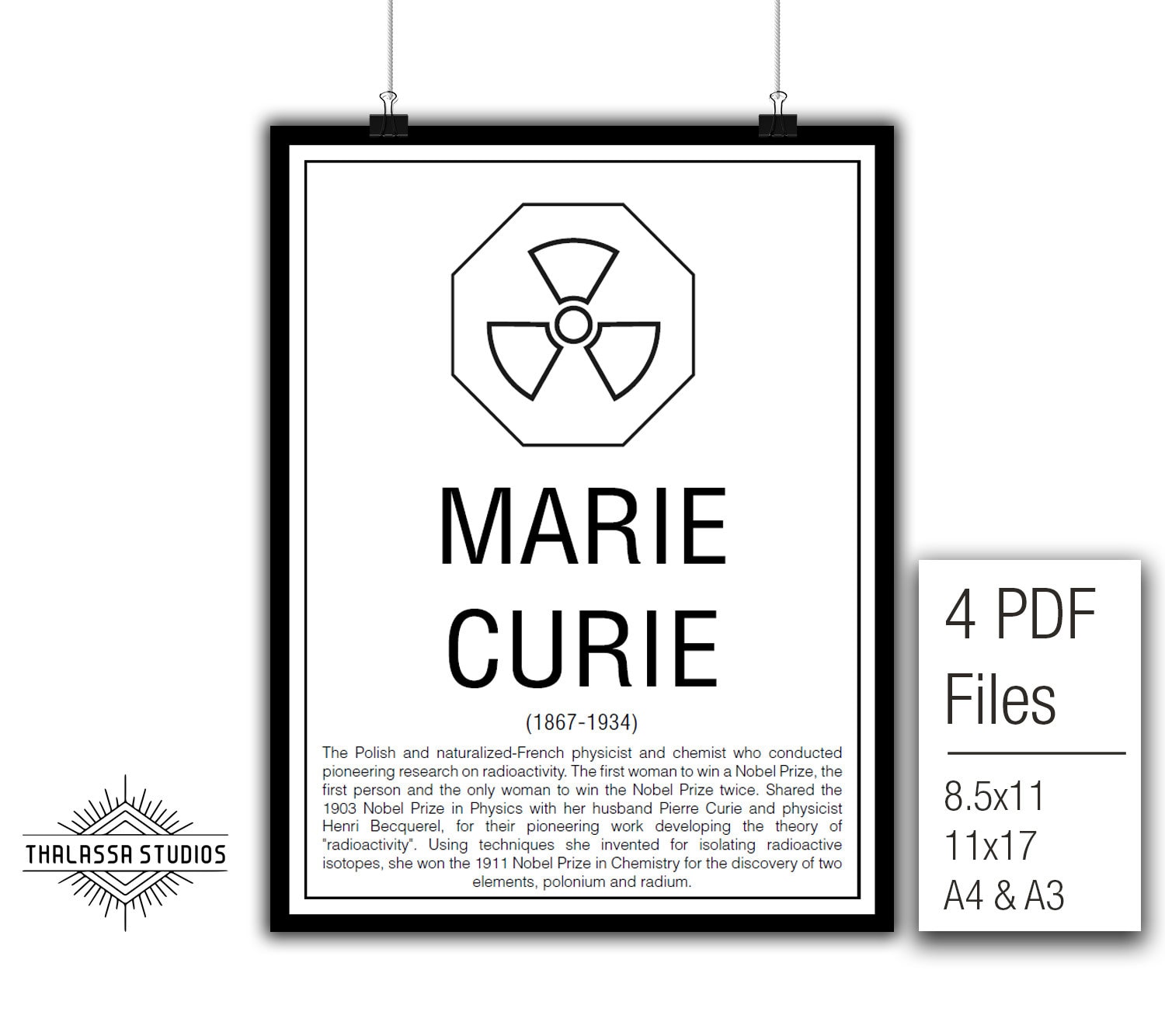 Marie Curie, Science Poster, Printable Poster, Science, Education ...