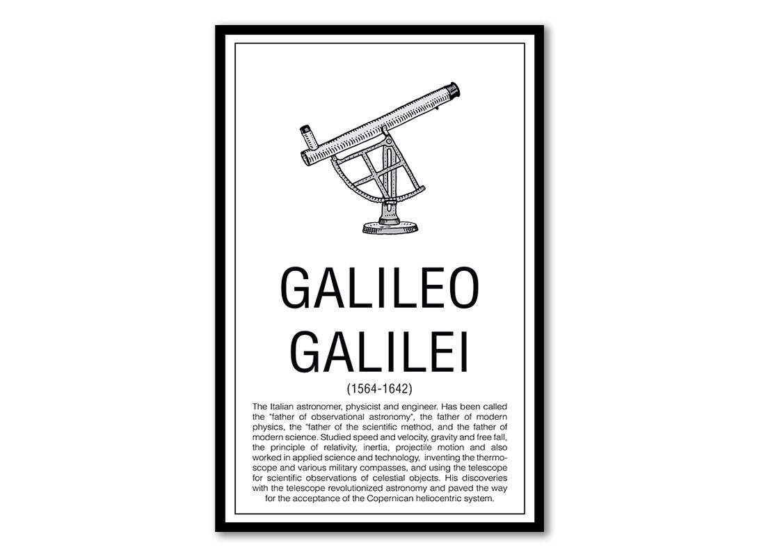 Galileo Galilei Science Poster Printable Poster Science | Etsy