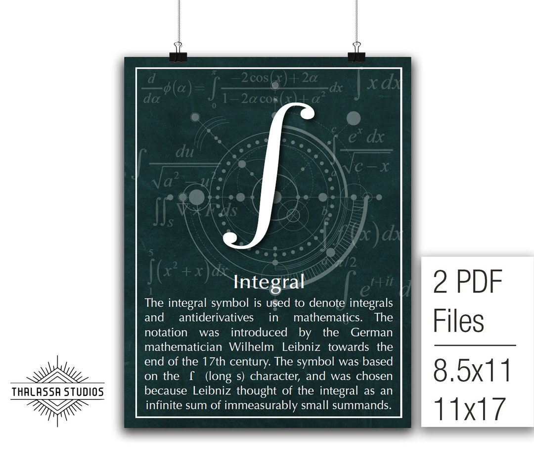 Math Poster, Integral, Calculus, Printable Poster, Maths, Education - Etsy