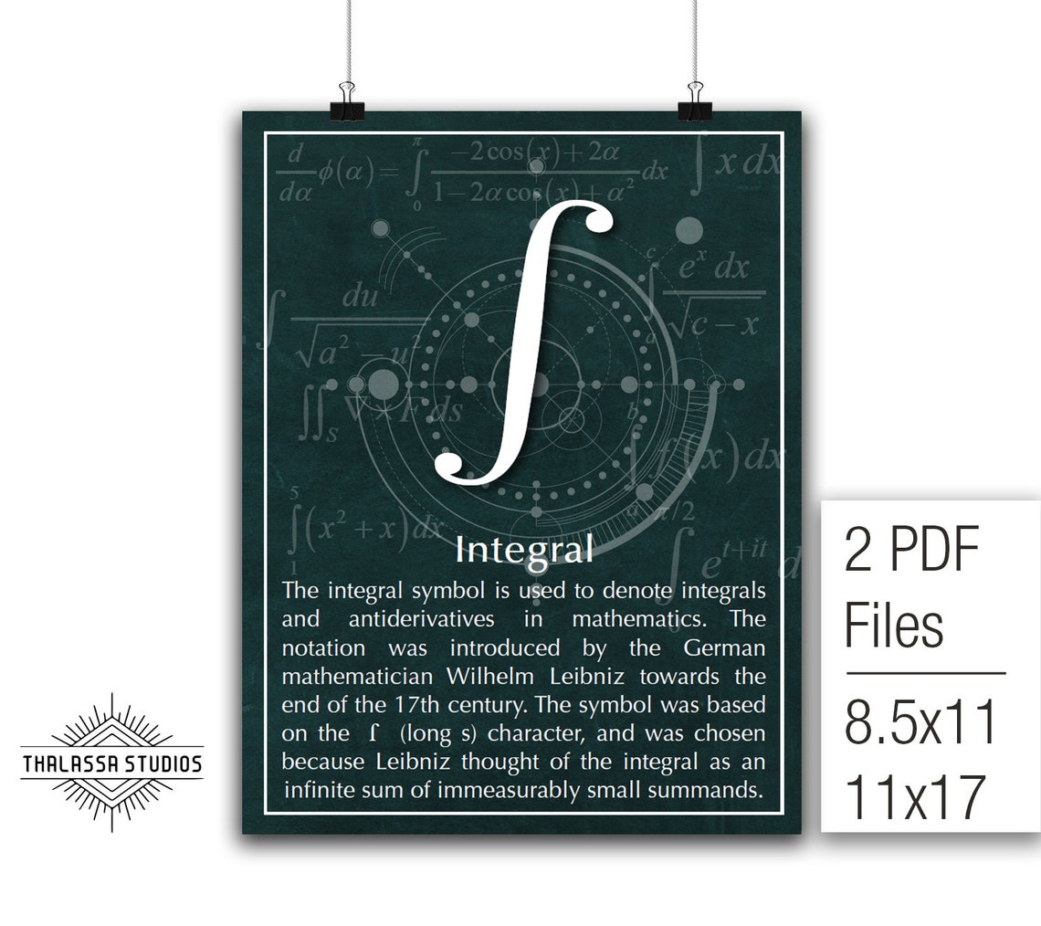 Math Poster, Integral, Calculus, Printable Poster, Maths, Education - Etsy