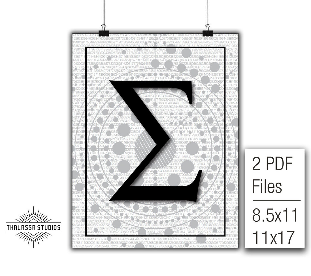 Sigma, Math Poster - Etsy