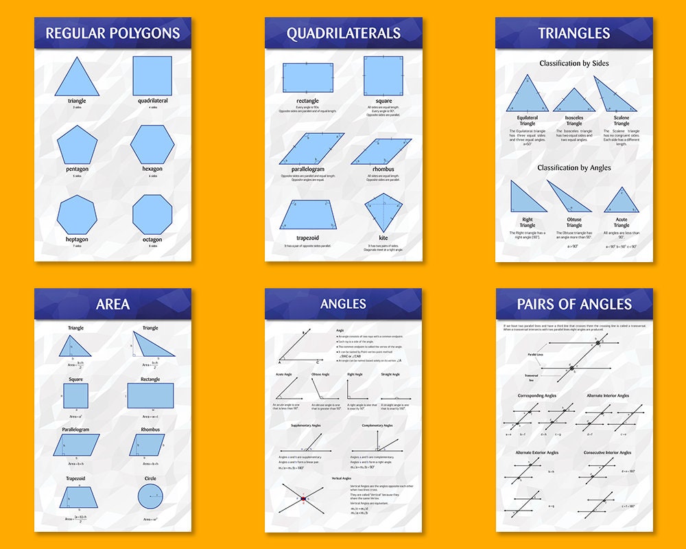 45 Algebra and Geometry Posters Bundle Offer - Etsy