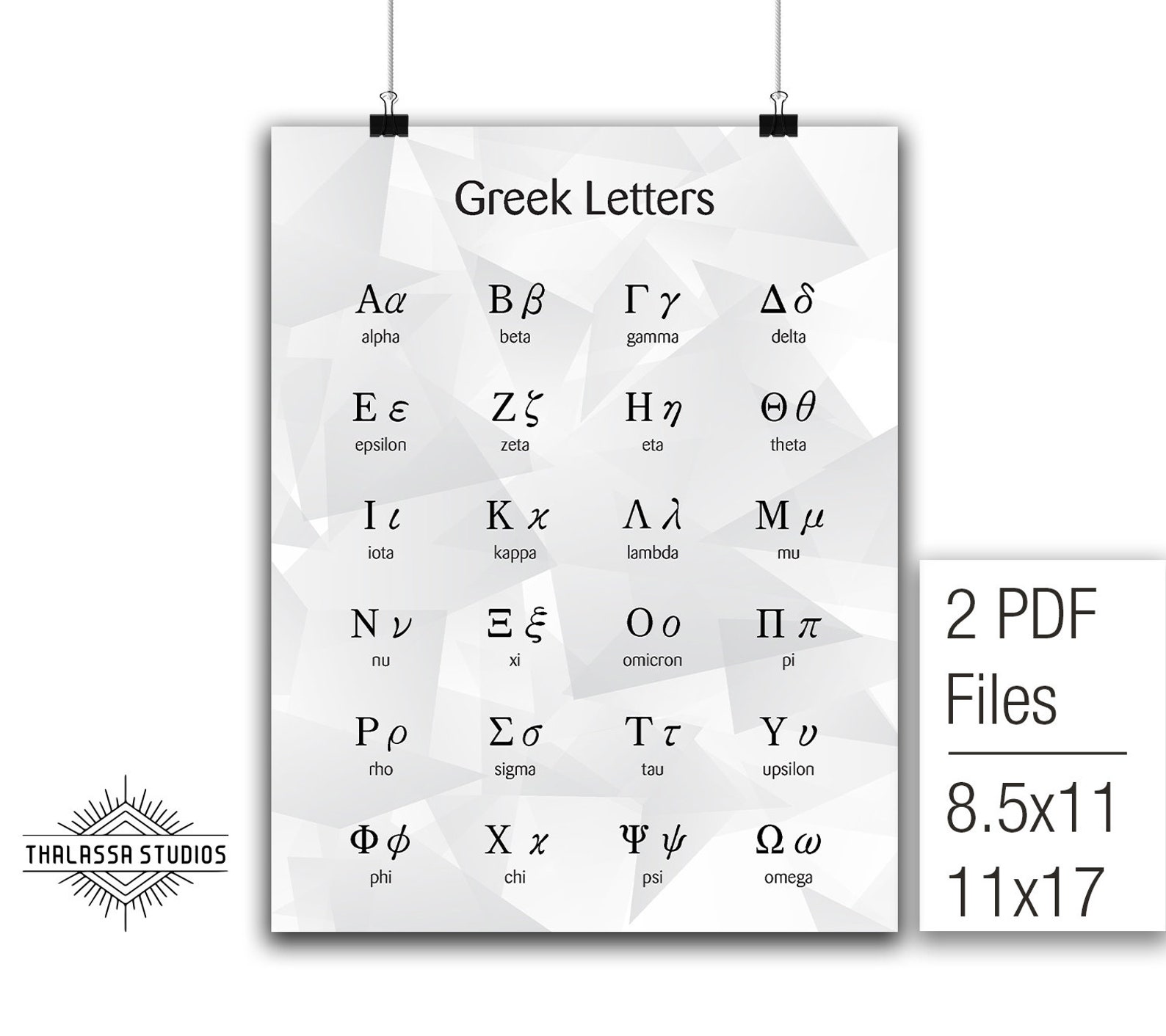 Greek Alphabet, Greek Letters, Math Poster, Printable Poster, Maths ...