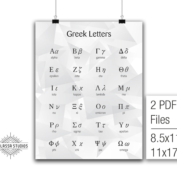 Greek Alphabet Math - Etsy