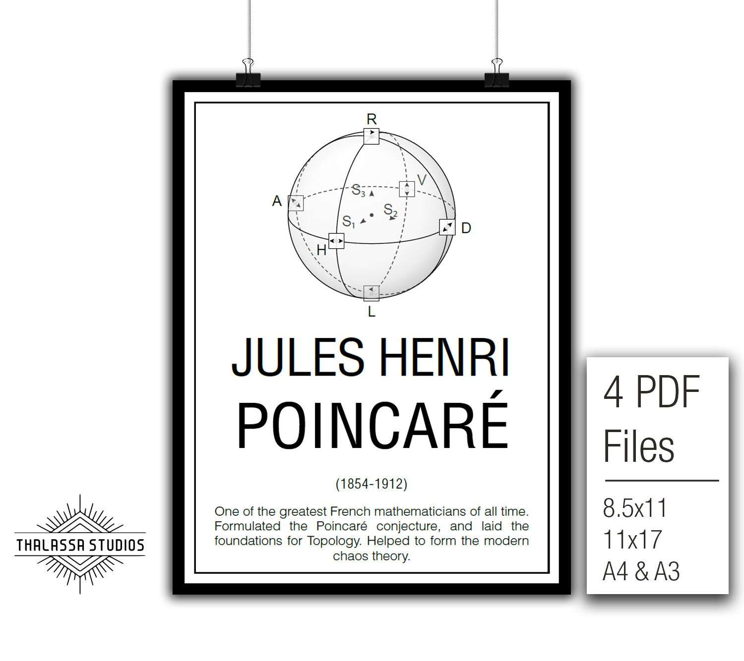 Math Poster, Printable Poster, Maths, Education. Mathematician, Henri ...