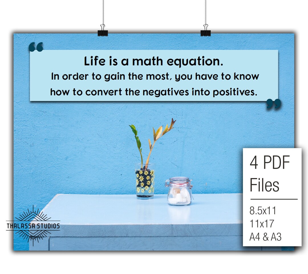 Life, Math Poster, Quote, Printable Poster, Maths, Education - Etsy