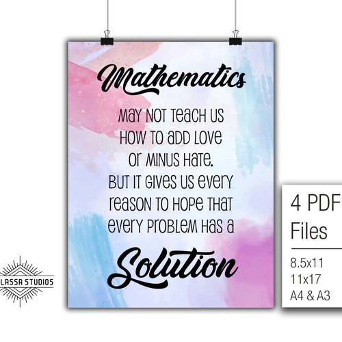 Math Posters set of 8 Printables Math Jokes Mathematics | Etsy