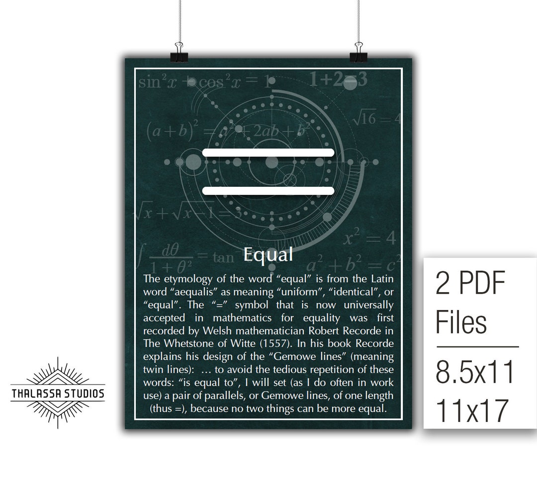 Math Poster, Equal, Equation, Equality, Printable Poster, Maths ...