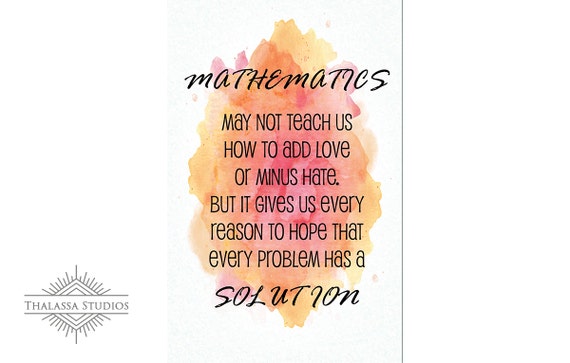 Math Poster Quote Solution Printable Poster Maths | Etsy