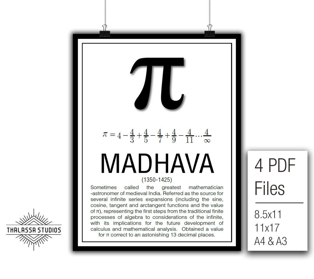 Madhava, Math Poster, Printable Poster, Maths, Education ...