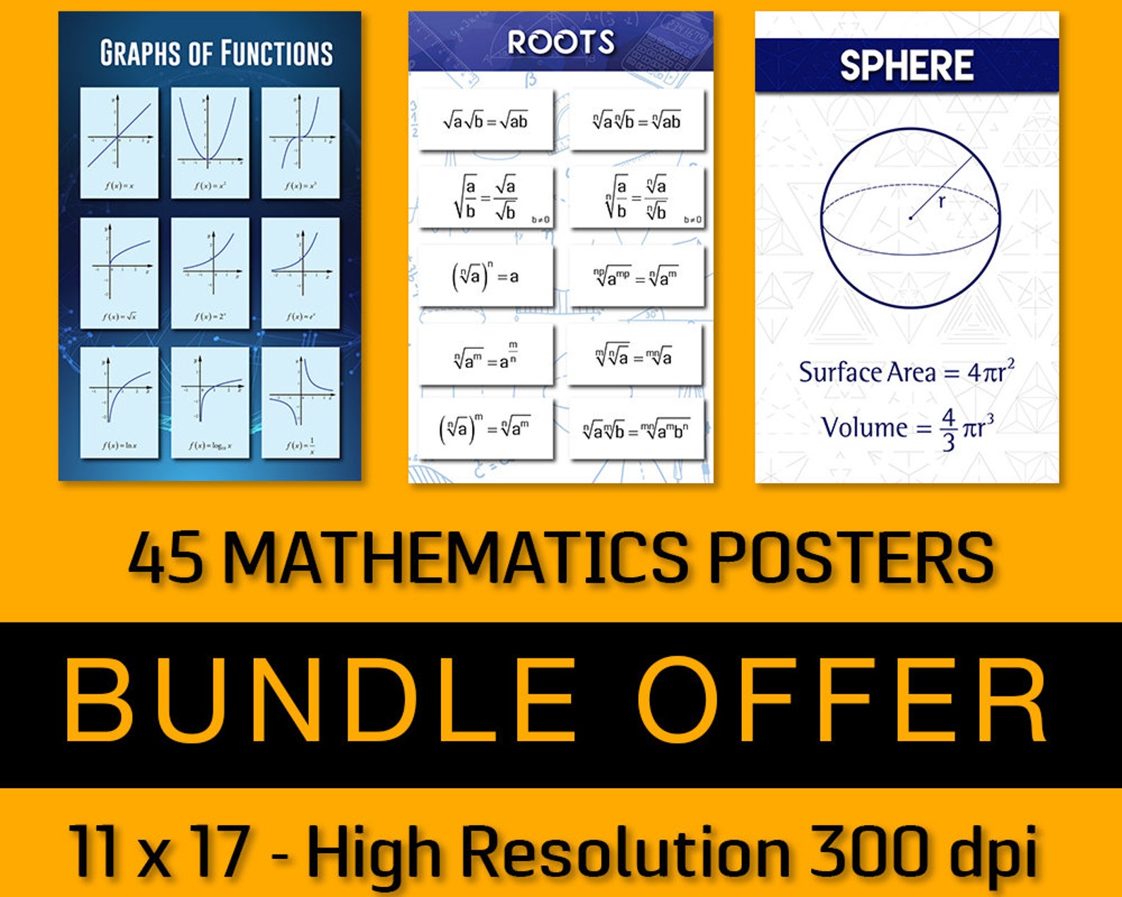 45 Algebra and Geometry Posters Bundle Offer - Etsy