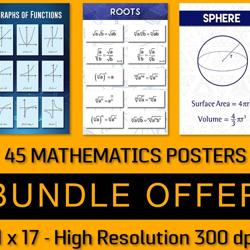 45 Algebra and Geometry Posters Bundle Offer - Etsy