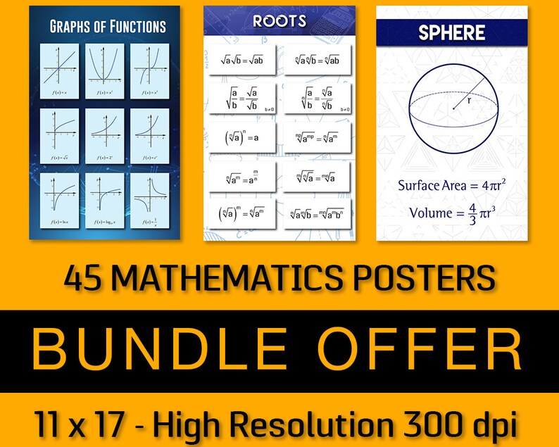 45 Algebra and Geometry Posters - Bundle Offer - Etsy