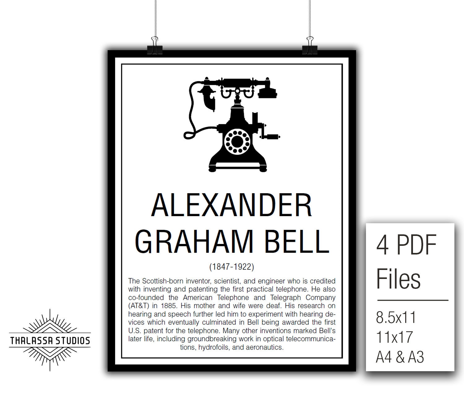 Alexander Graham Bell, Science Poster, Printable Poster, Science ...