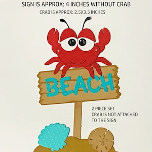Red Crab Diecut, Beach Sign Title, Layered Die Cut, Premade Paper ...