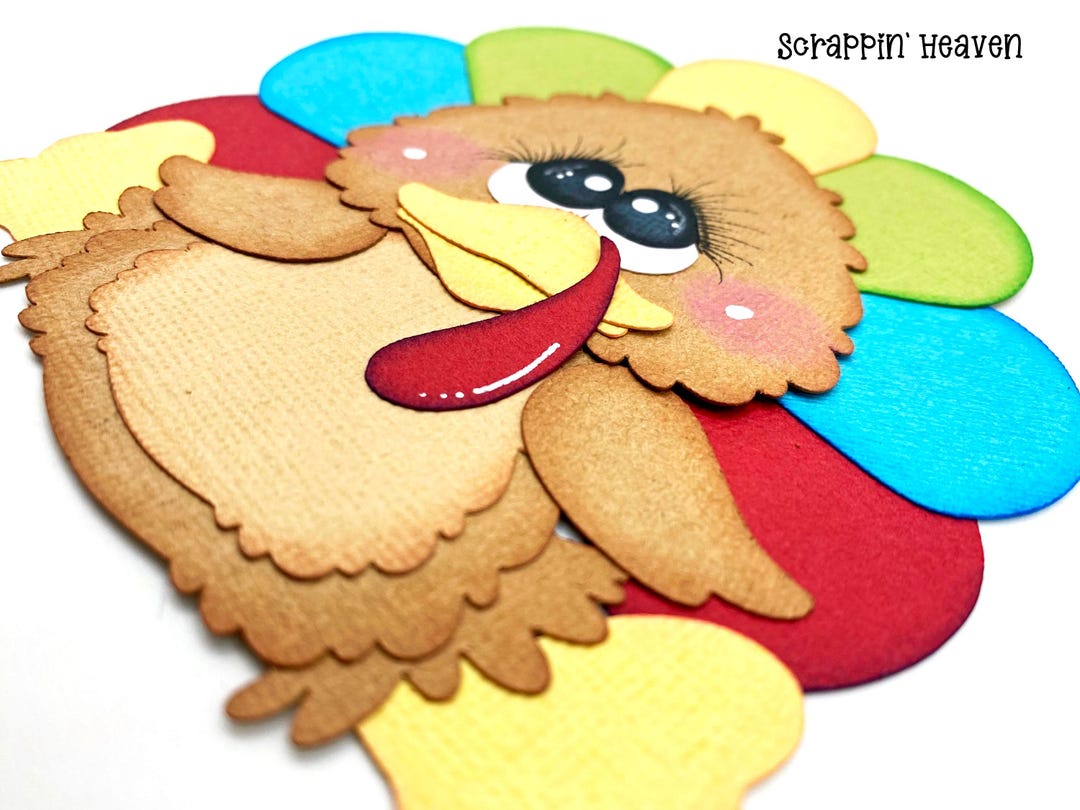 Turkey Die Cut Handmade Fall Thanksgiving Turkey Die Cut Scrapbook ...