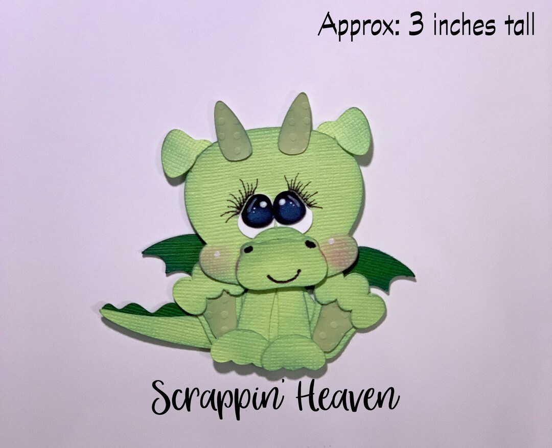 Baby Dragon Die Cut, Animal Zoo, Layered Die Cut, Premade Paper Piecing ...
