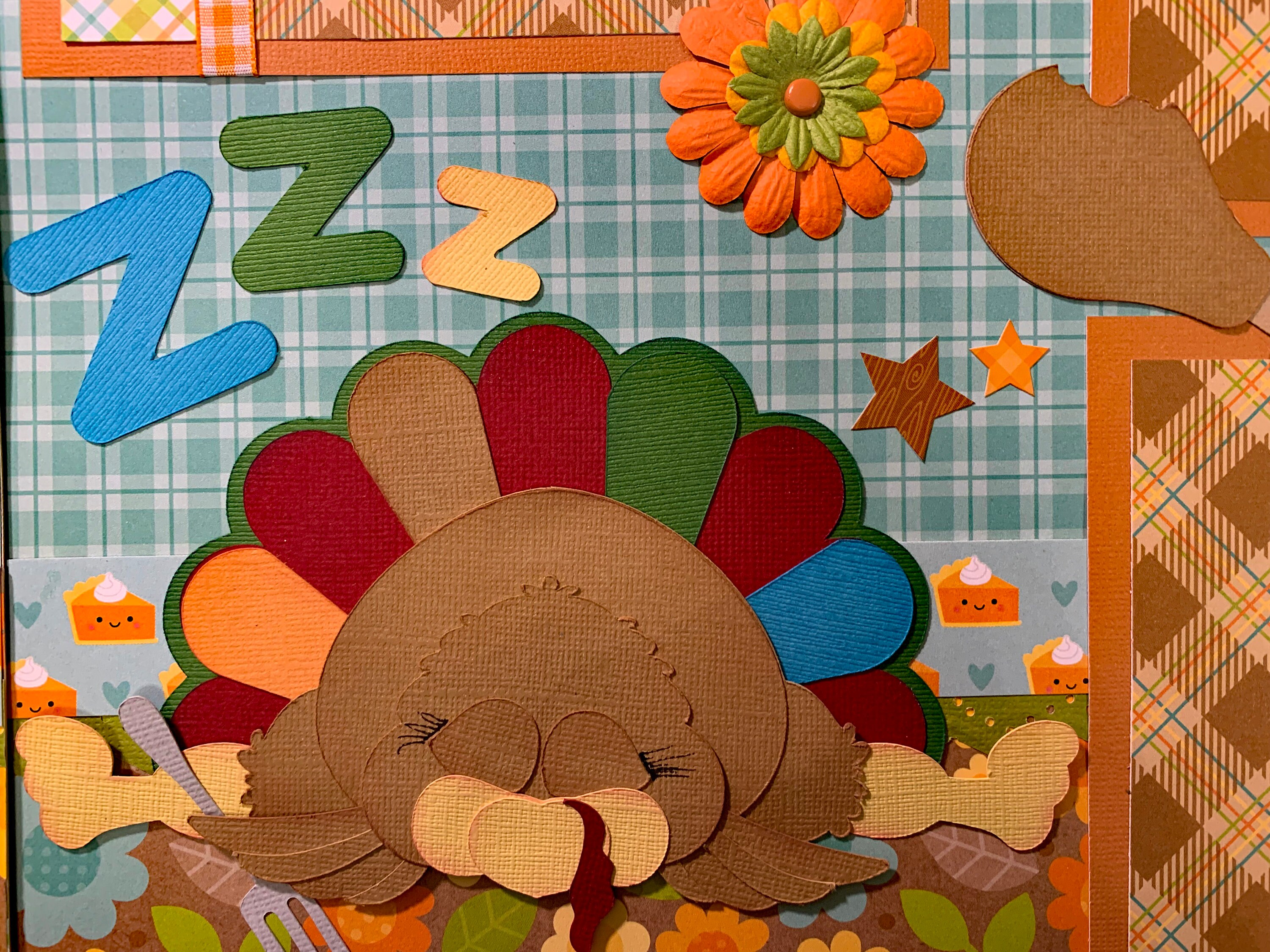 Turkey Effect Thanksgiving Layout 2 Premade Scrapbook Pages - Etsy