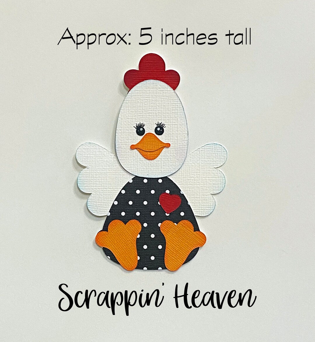Cutie Rooster Diecut, Farm Chicken, Layered Die Cut, Premade Paper ...