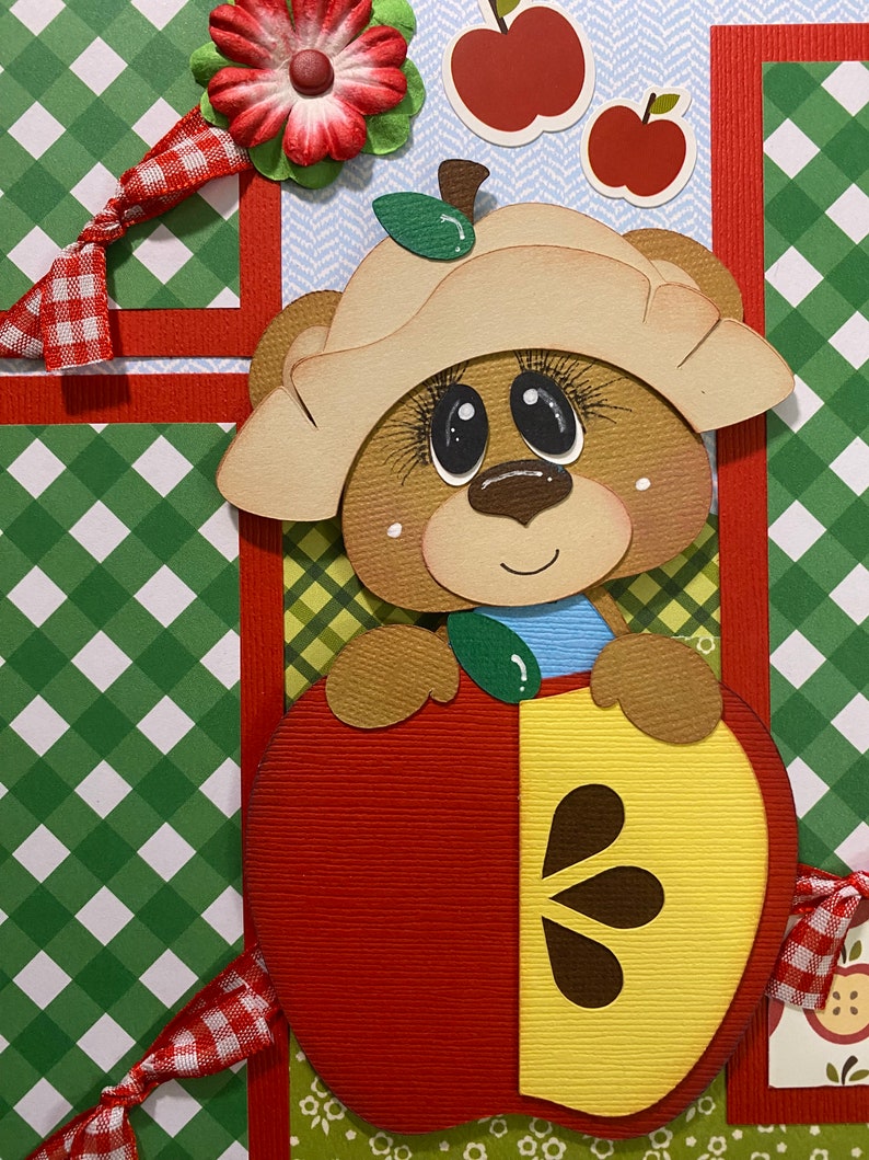 Apple Picking Scrapbook Layout, 2 Premade Scrapbook Pages Layout Paper ...