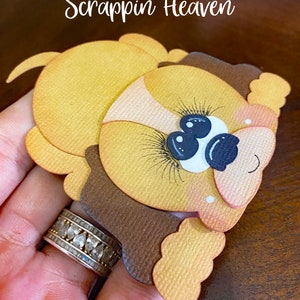 Brown Puppy Die Cut, Dog Diecut, Dog Title, Layered Die Cut, Paper ...