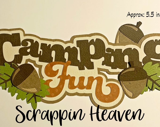 Camping Fun Title Die Cut, Outdoors Die Cut, Kids Title, Layered Die ...
