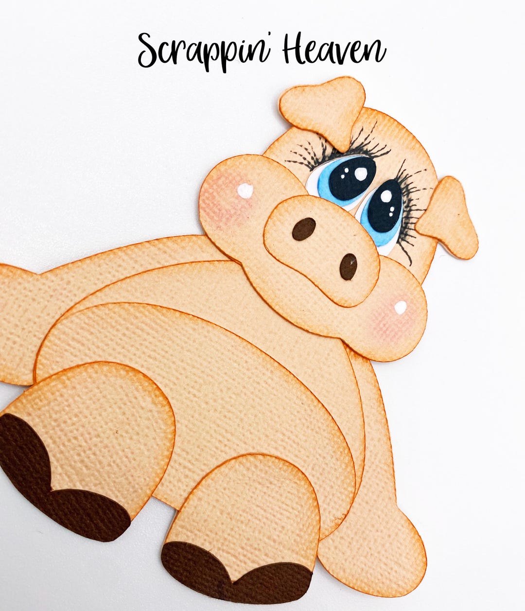 Cute Sitting Pig Paper Pieced Die Cut READY TO SHIP Scrappin Heaven ...