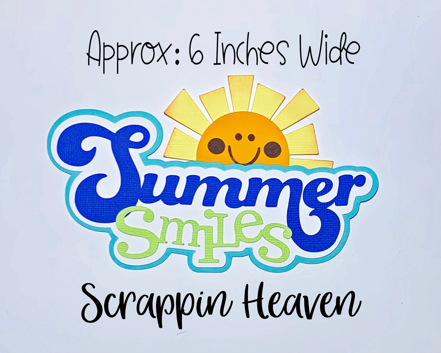 Summer Smiles Die Cut, Summer Die Cut, Beach Title, Layered Die Cut ...