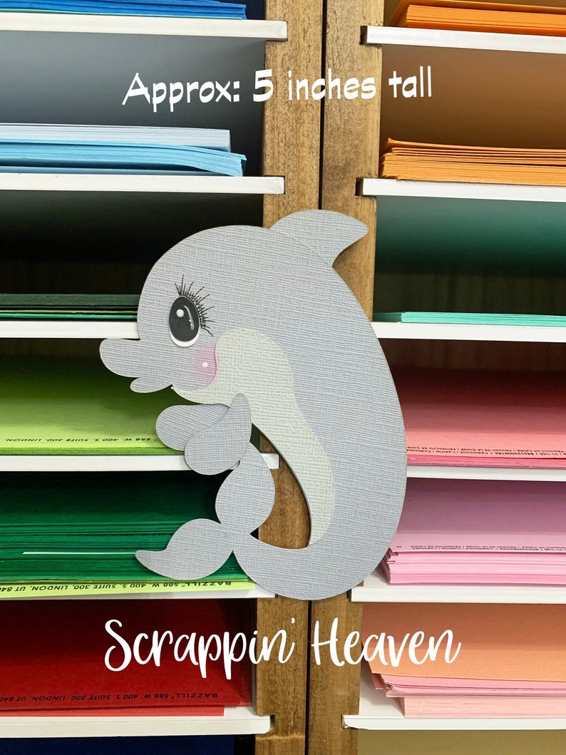 Dolphin Die Cut, Aquarium Die Cut, Swimming, Layered Die Cut, Premade ...