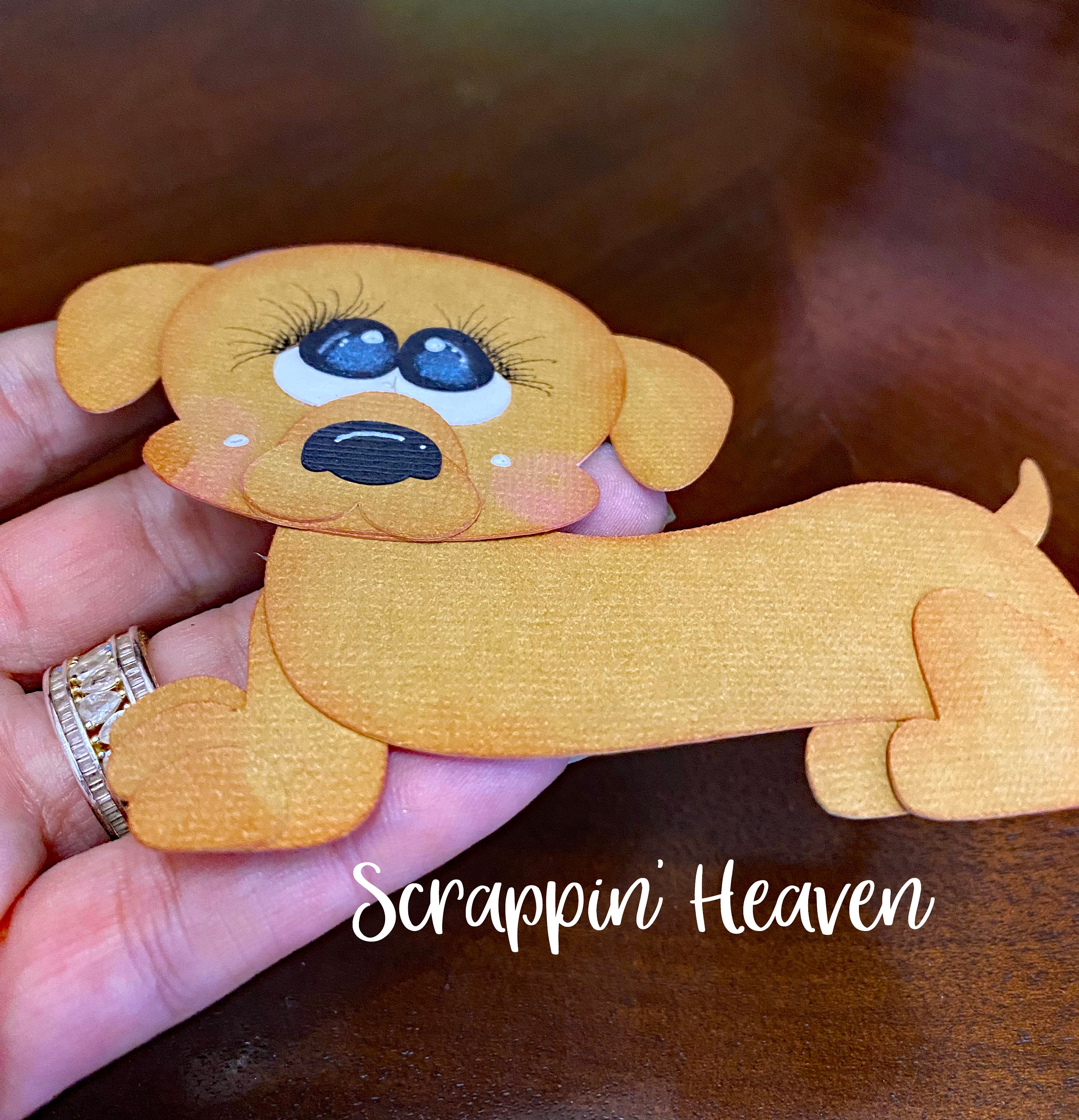 Brown Dog Puppy Die Cut, Dachshund Weiner Dotson, Dog Title, Layered ...