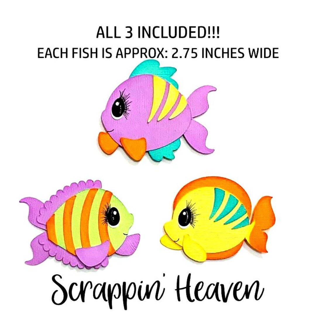 Fish Die Cut Aquarium Animal Layered Premade Paper Piecing Scrapbook ...
