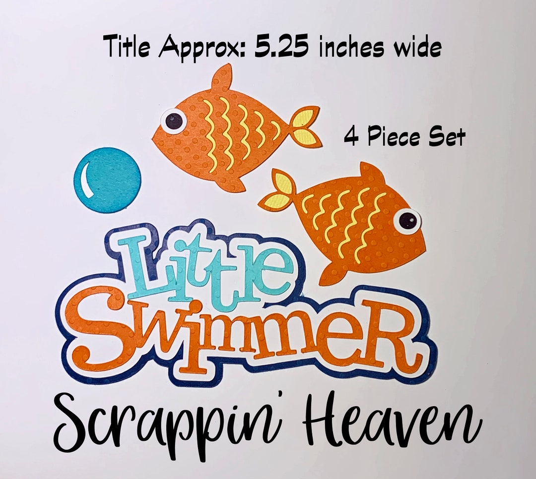 Little Swimmer Title Die Cut, Summer Die Cut, Swimming, Layered Die Cut ...