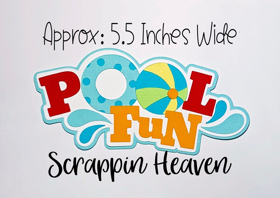 Pool Fun Title Die Cut, Summer Die Cut, Beach Title, Layered Die Cut ...