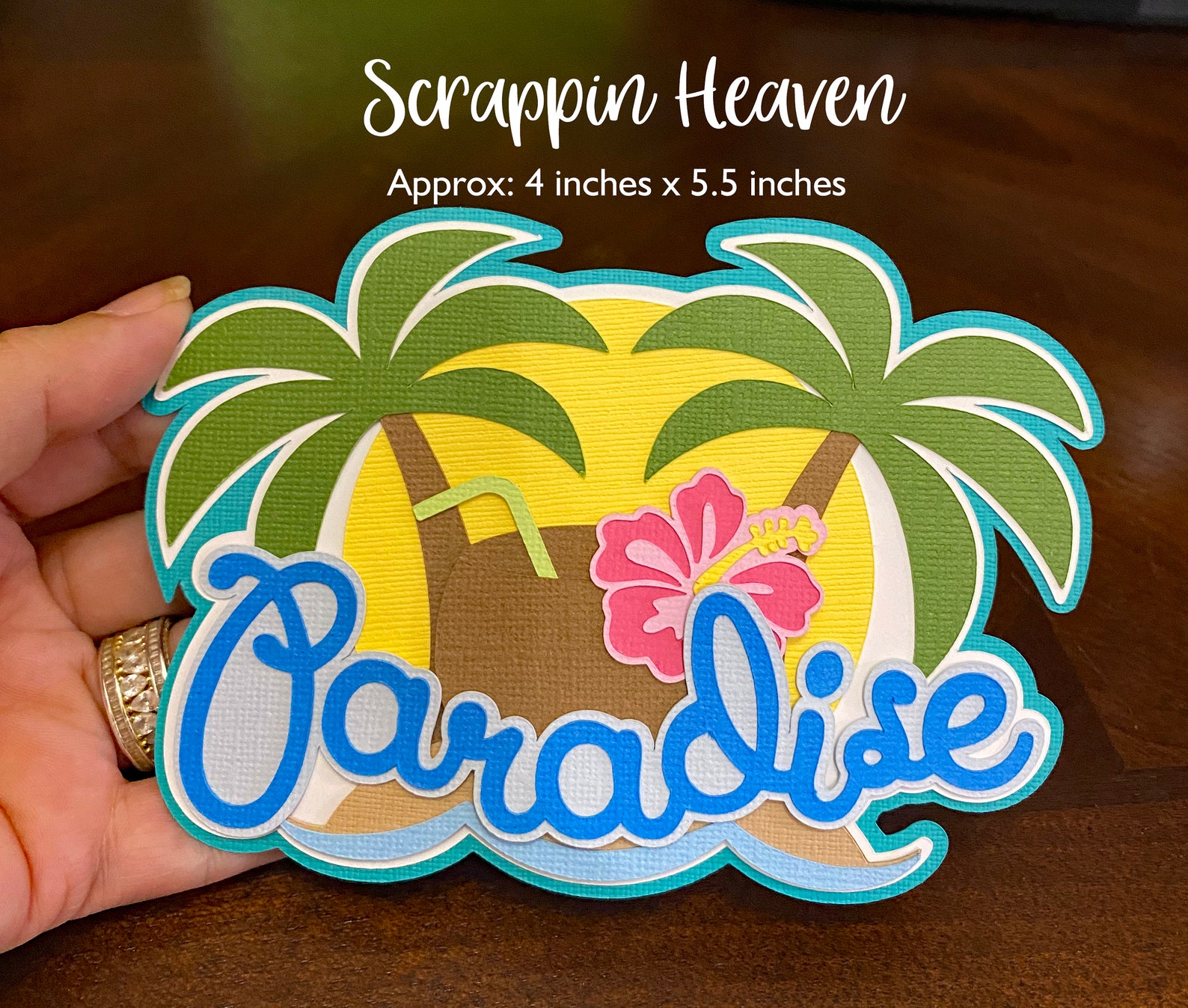 Paradise Title Diecut, Tropical, Summer Die Cut, Beach Title, Layered ...