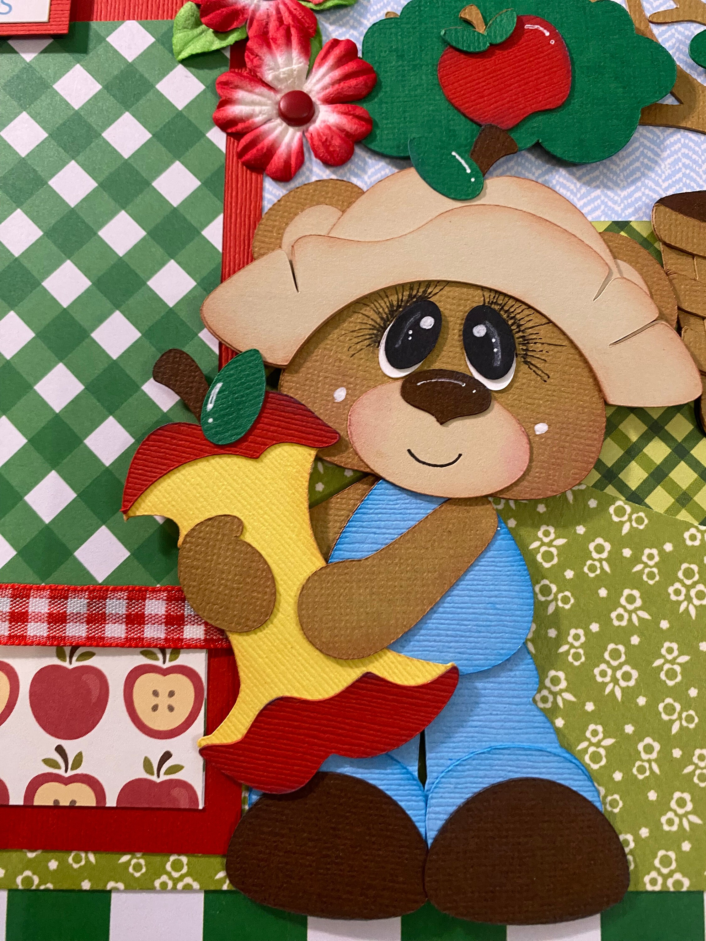 Apple Picking Scrapbook Layout, 2 Premade Scrapbook Pages Layout Paper ...