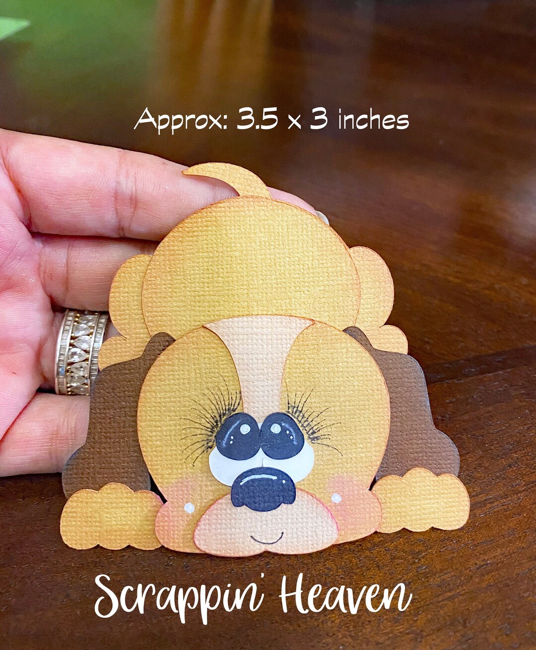 Brown Puppy Die Cut, Dog Diecut, Dog Title, Layered Die Cut, Paper ...