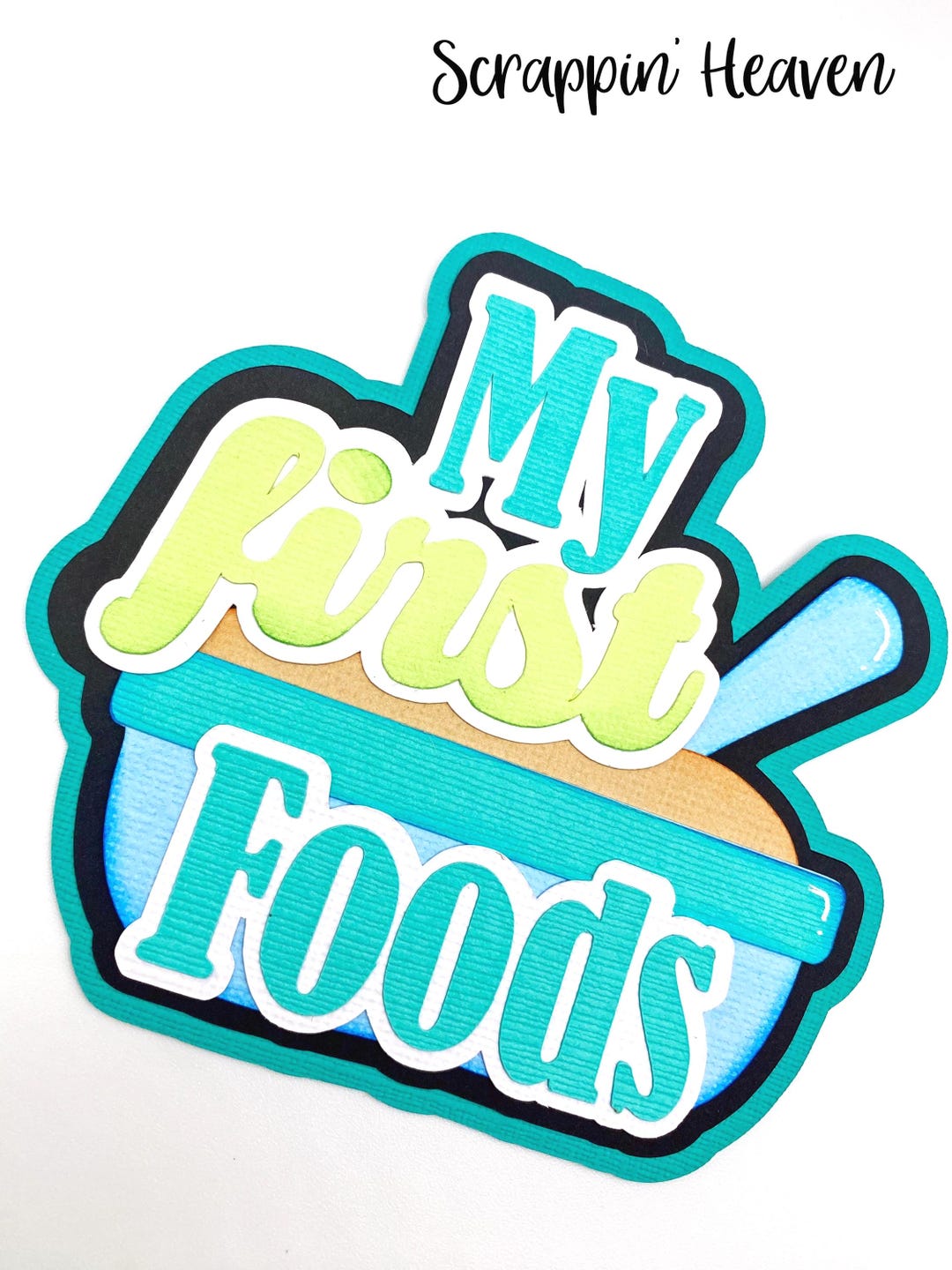 My First Foods Boy Baby Title – Paper Pieced Die Cut, Baby Food for ...