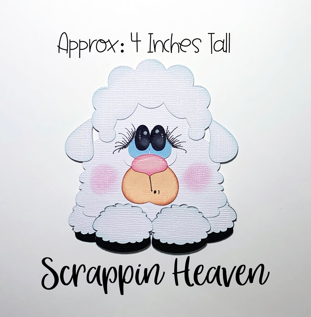 Pudgy Lamb Die Cut, Easter Die Cut, Spring, Layered Die Cut, Premade ...