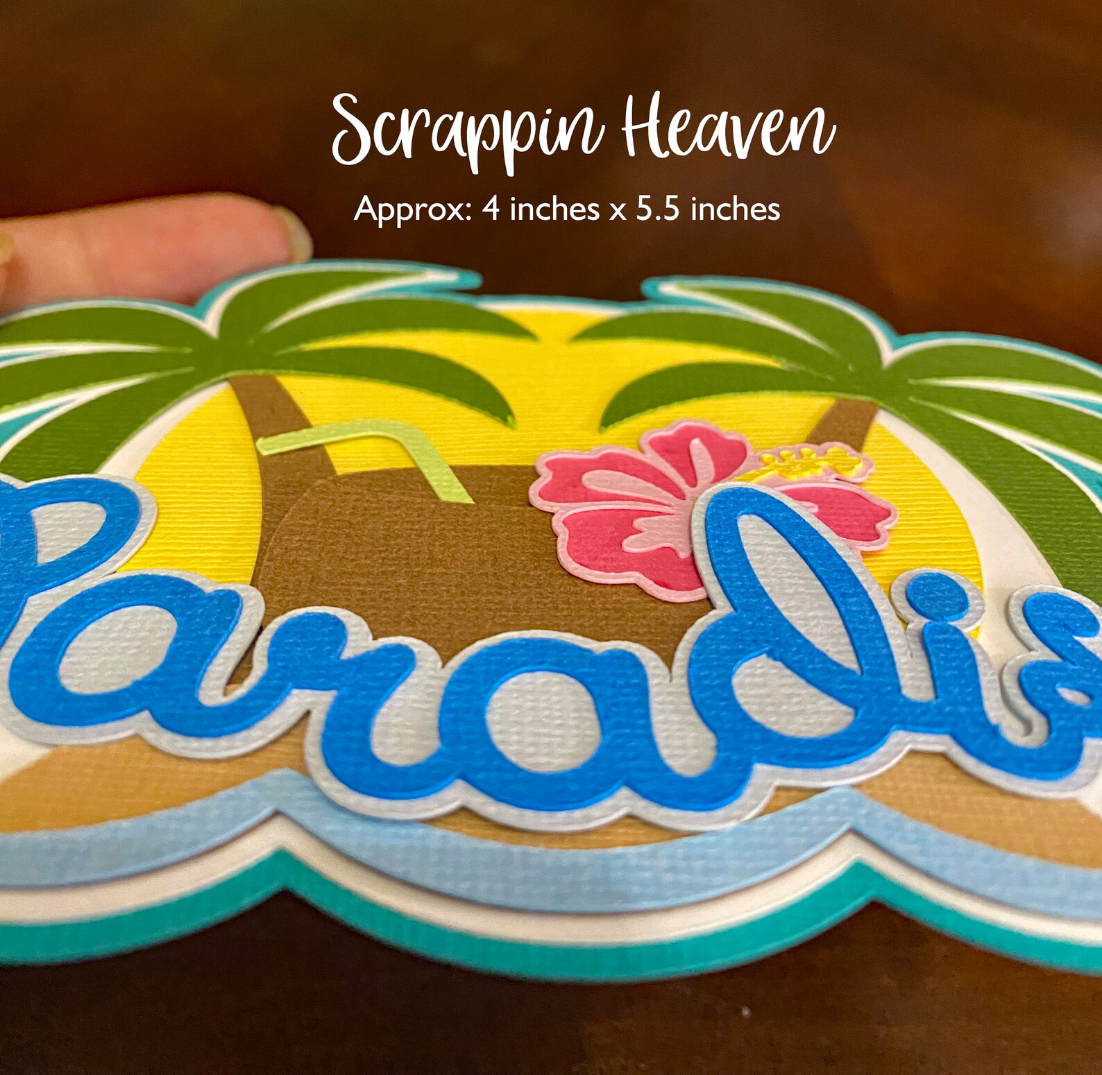 Paradise Title Diecut, Tropical, Summer Die Cut, Beach Title, Layered ...